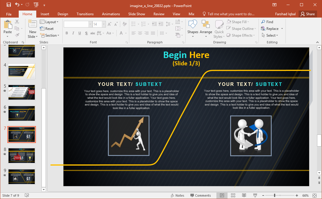 Imagine A Line Animated PowerPoint Template