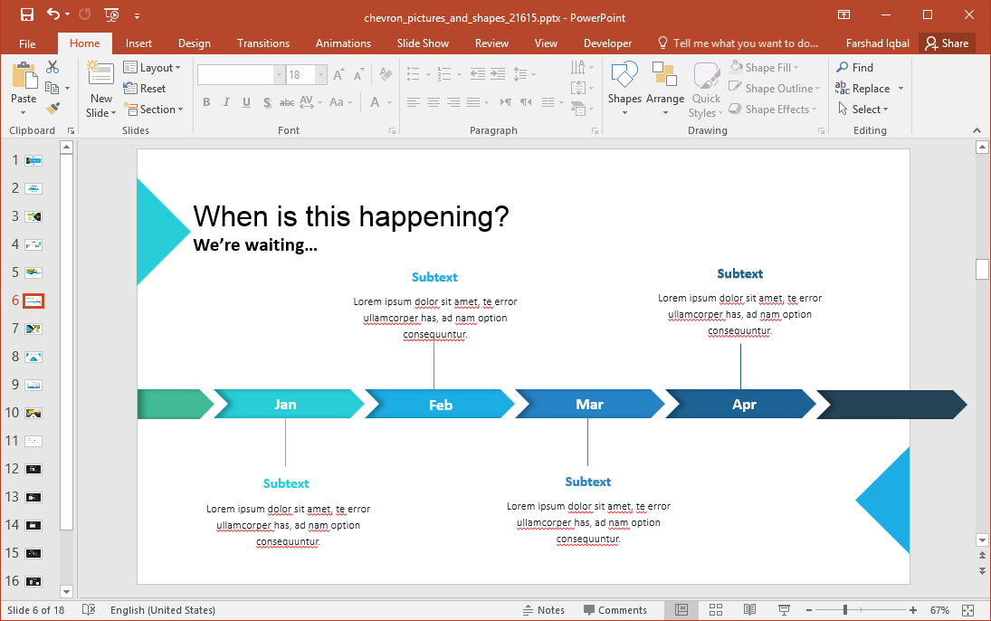 Animated Chevron Shapes PowerPoint Template