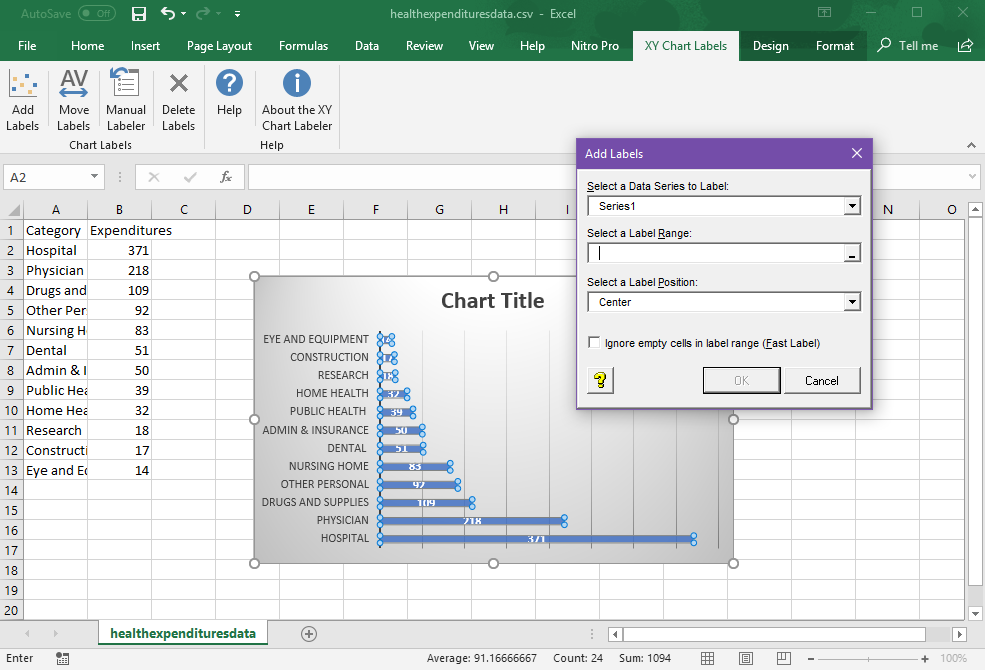 Add Labels To XY Chart Data Points In Excel With XY Chart Labeler