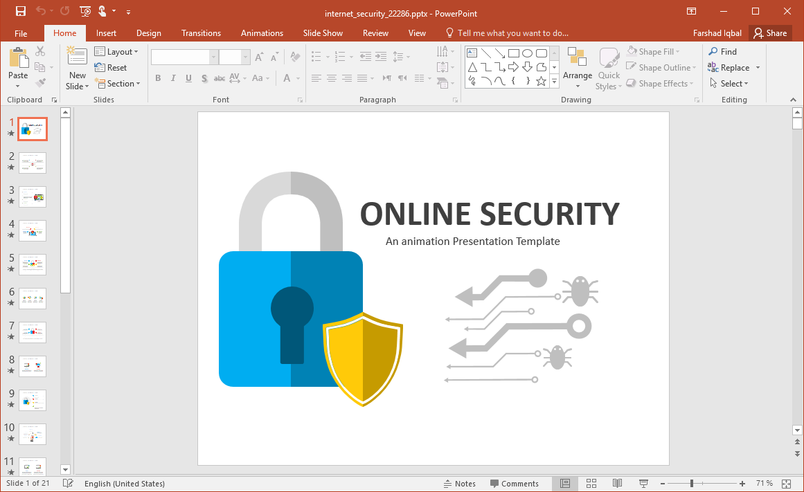 Animated Internet Security PowerPoint Template